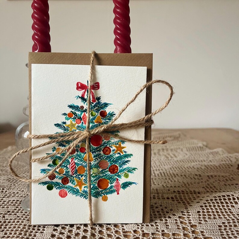 2x Christmas Cards Detailed Christmas Tree Design - Etsy