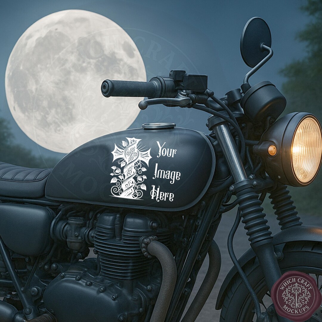 Motorcycle Mockup, Gothic Biker Scene JPG, Moody Decal Mock Up, Black ...