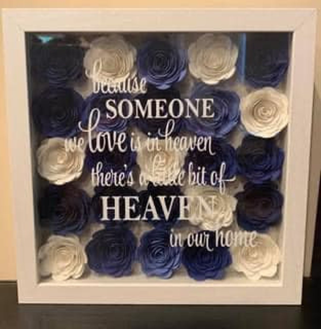 Paper Flower Shadow Box/memorial Shadow Box - Etsy