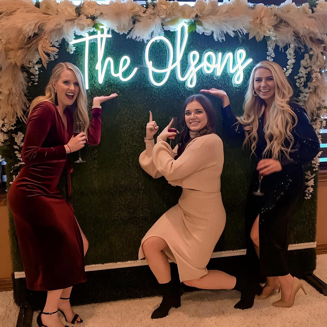 Custom Last Name Neon Sign – Personalized Wedding Backdrop Light | Last ...