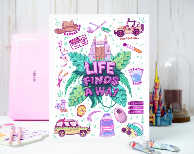 Jurassic Park Poster: Life Finds a Way, Jurassic World Print, Ian ...