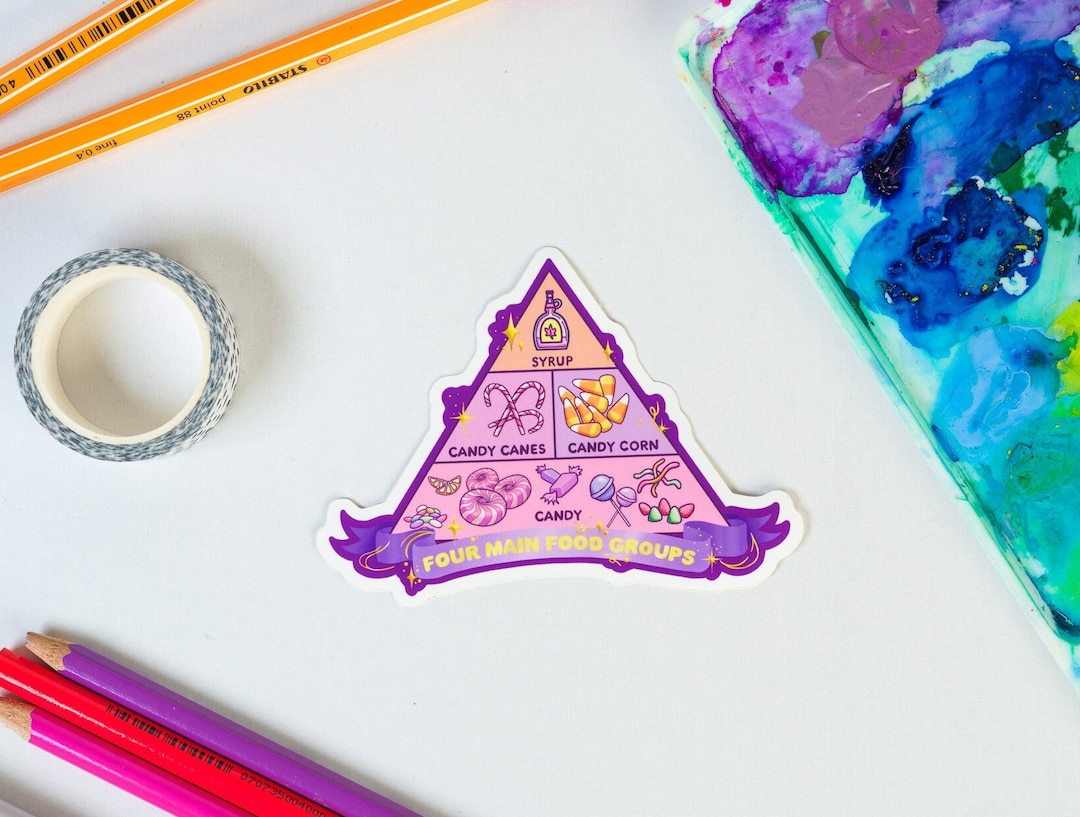 Elf Inspired Four Main Food Groups Candy Vinyl Water Resistant Sticker ...