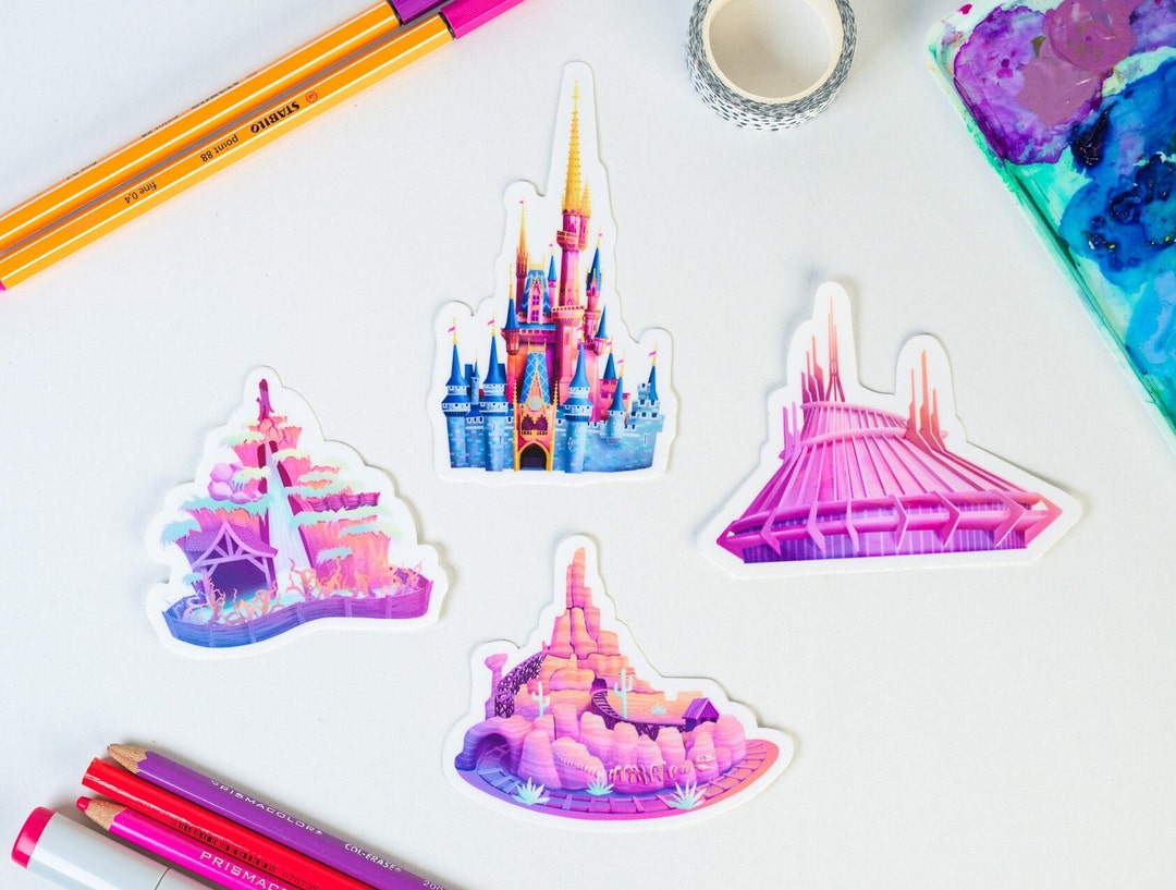 Magic Kingdom Mountain Inspired Stickers (set of 4) - Etsy