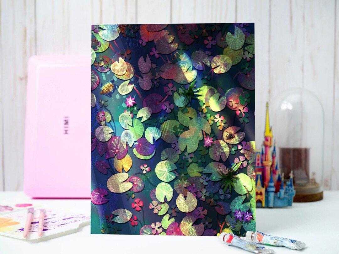 Rainbow Lily Pad Light Art Print - Etsy