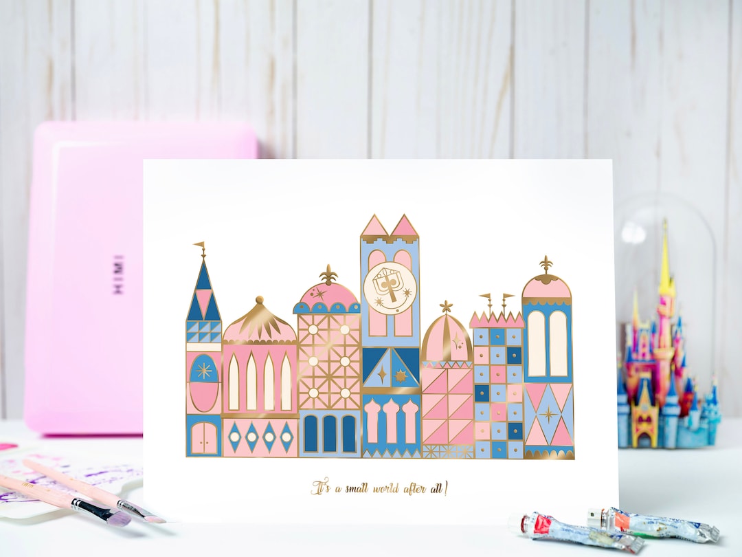 It's a Small World Inspired - Mary Blair Inspired Art Print With Words ...