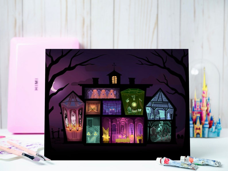 Haunted Mansion Inspired Art Print / 99 Happy Haunts / Magic - Etsy