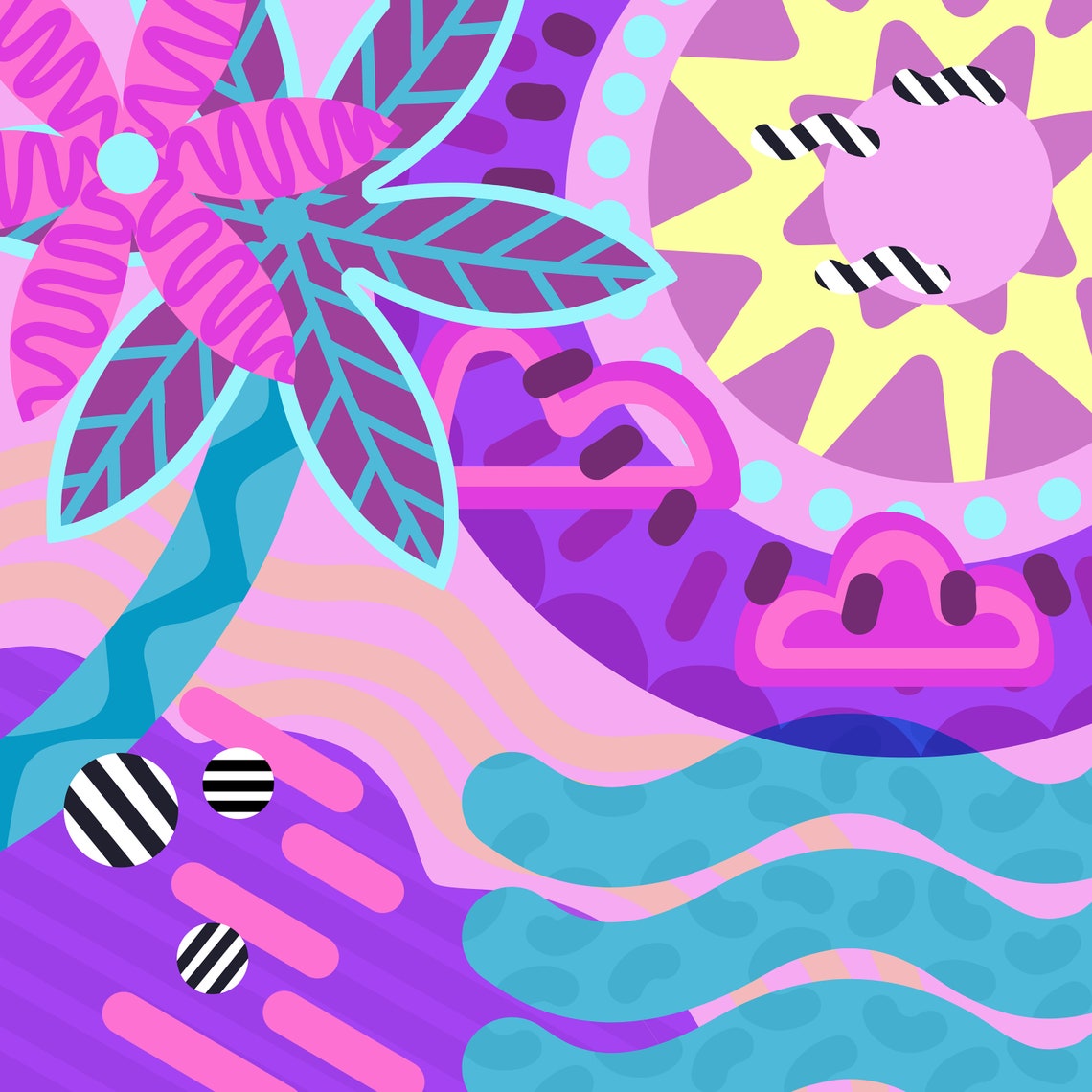 90s Hawaii Vibes Graphic Art Print - Etsy