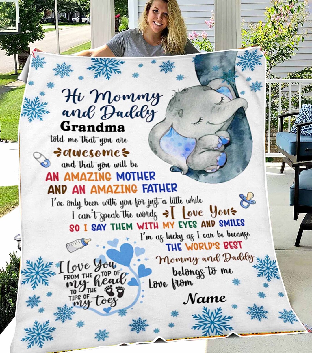 Personalized Hi Mommy Daddy Fleece Sherpa Blanket Dad - Etsy