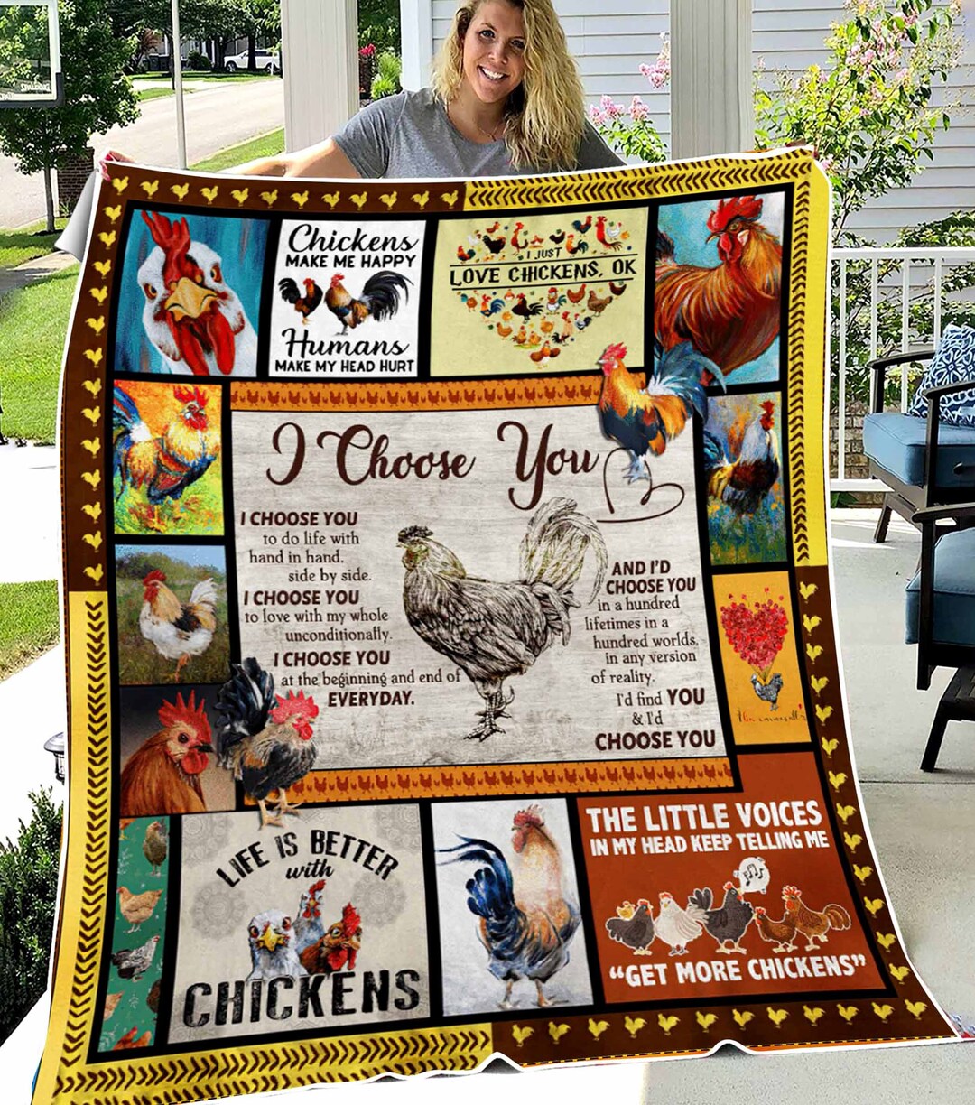 Chicken I Choose You Fleece Sherpa Blanket Chicken Blanket - Etsy