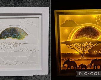 Elephant Shadow Box Svg | Etsy UK