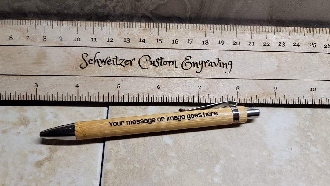 Custom Engraved Bamboo Ink Pen - Etsy