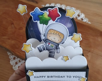 Astronaut Pop up Card - Etsy