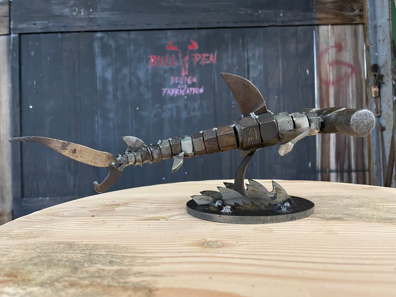 Shark Metal Sculpture From Recycled Metal - Etsy