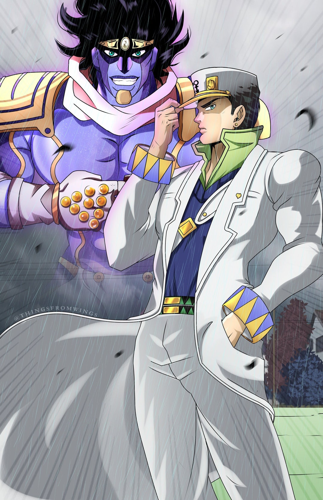 Part 4 Jotaro in Part 3 Style 11x17 Print - Etsy