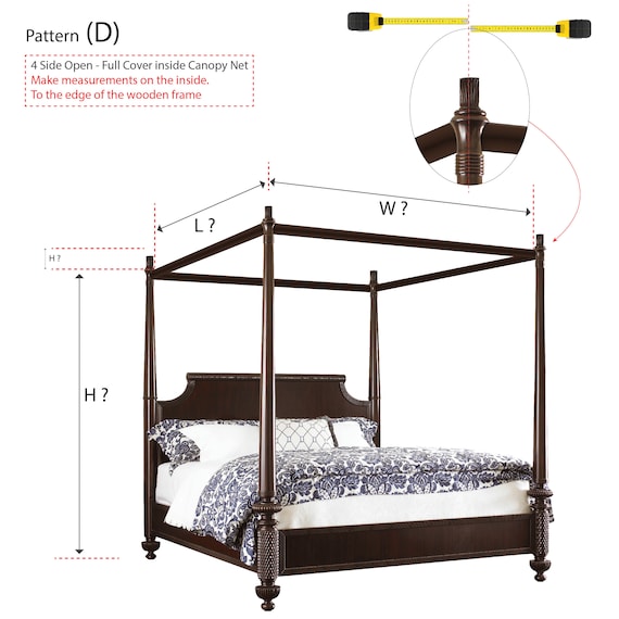 Smart Customize Bed Canopy Mosquito Net for Flat Top Luxury Wood Canopy Bed Modern Coastal Canopy Net Minimalist Boho Bed Canopy Etsy