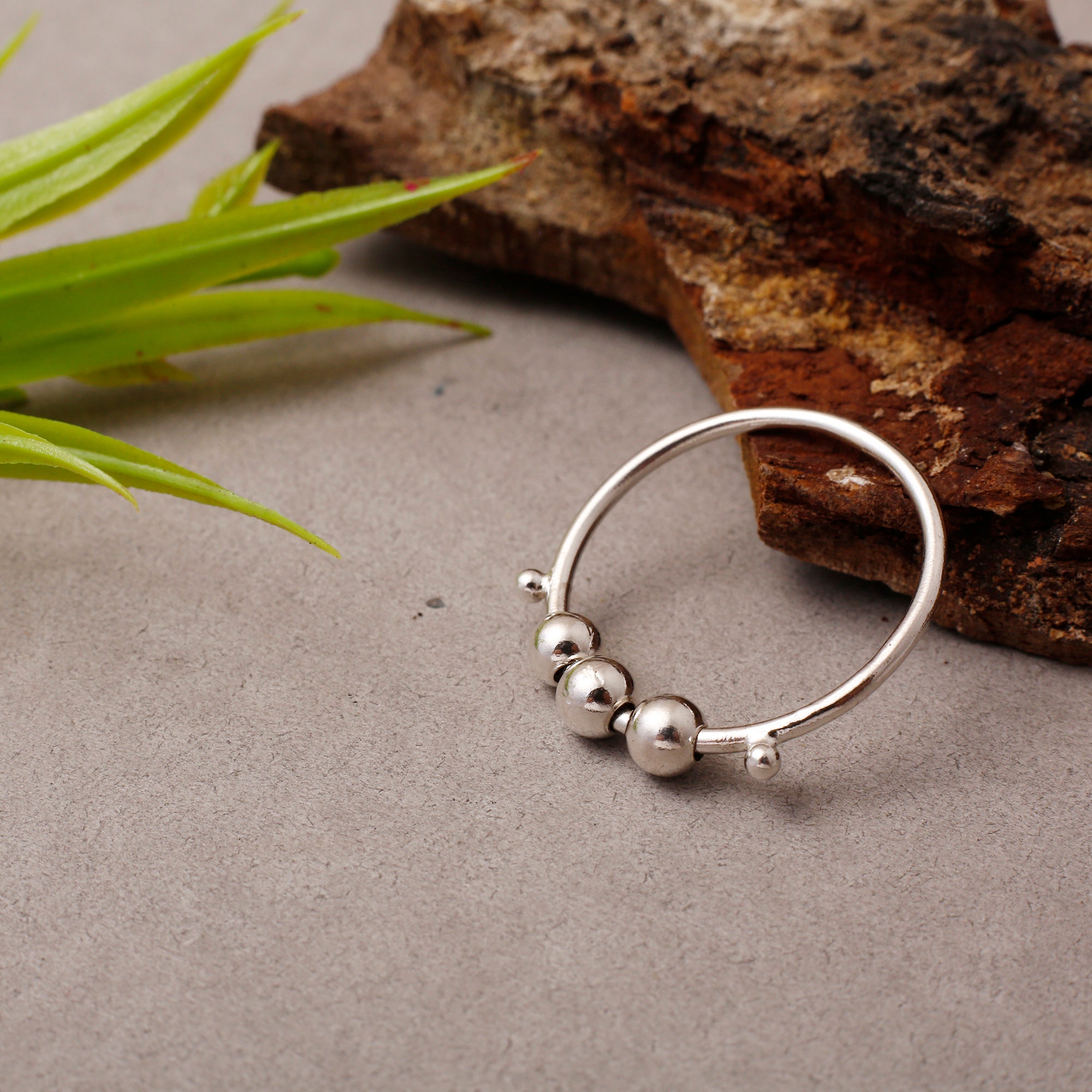 Anxiety Bead Ring Spinning Fidget Rings Stacking Minimalist - Etsy