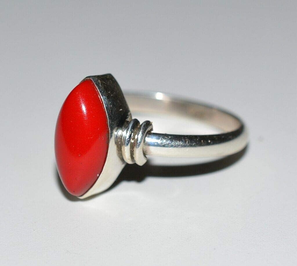 Coral Silver Ring 18K Gold Ring Handmade Ring Gold - Etsy UK