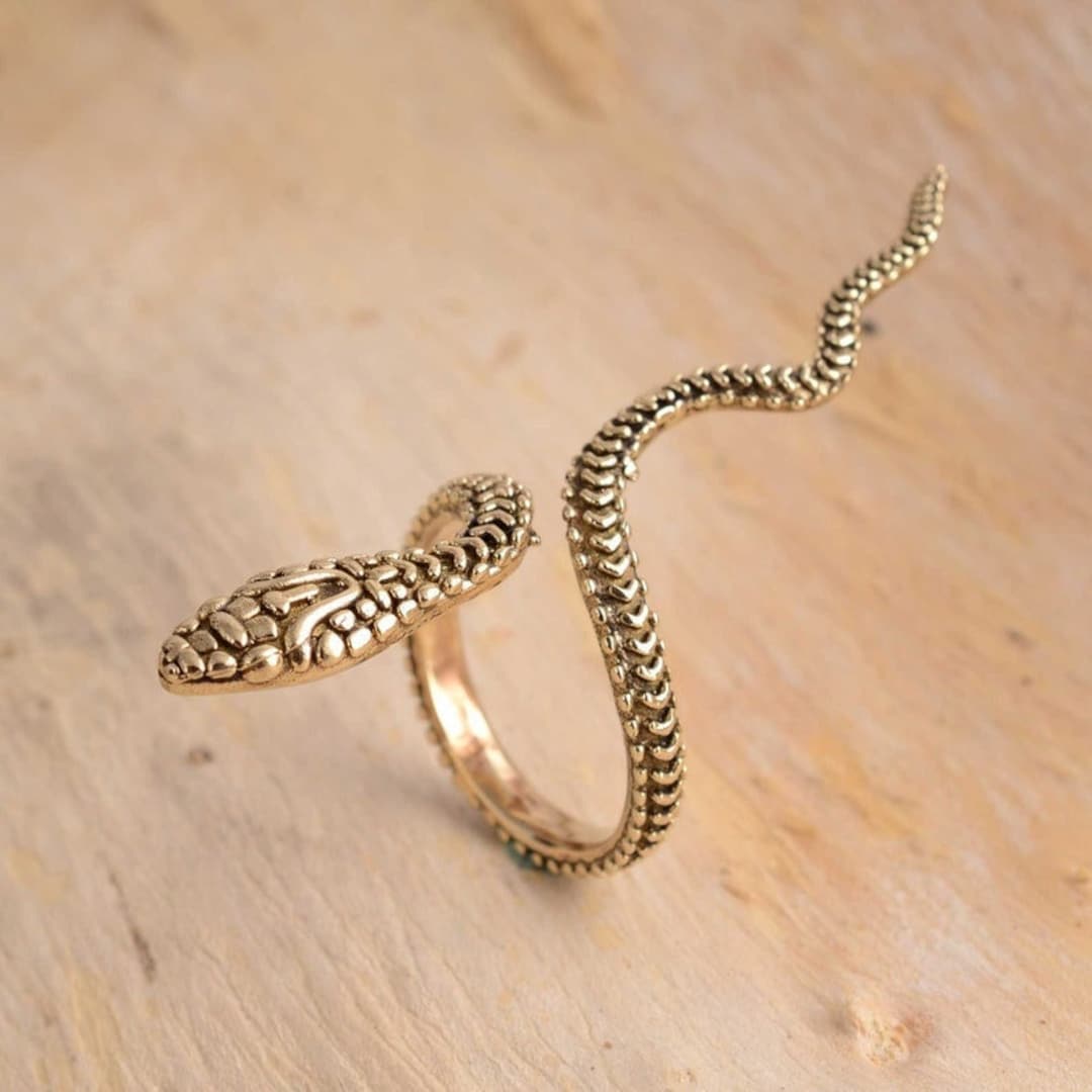 Brass Snake Ringhandmade Ringvintage Ringsboho - Etsy