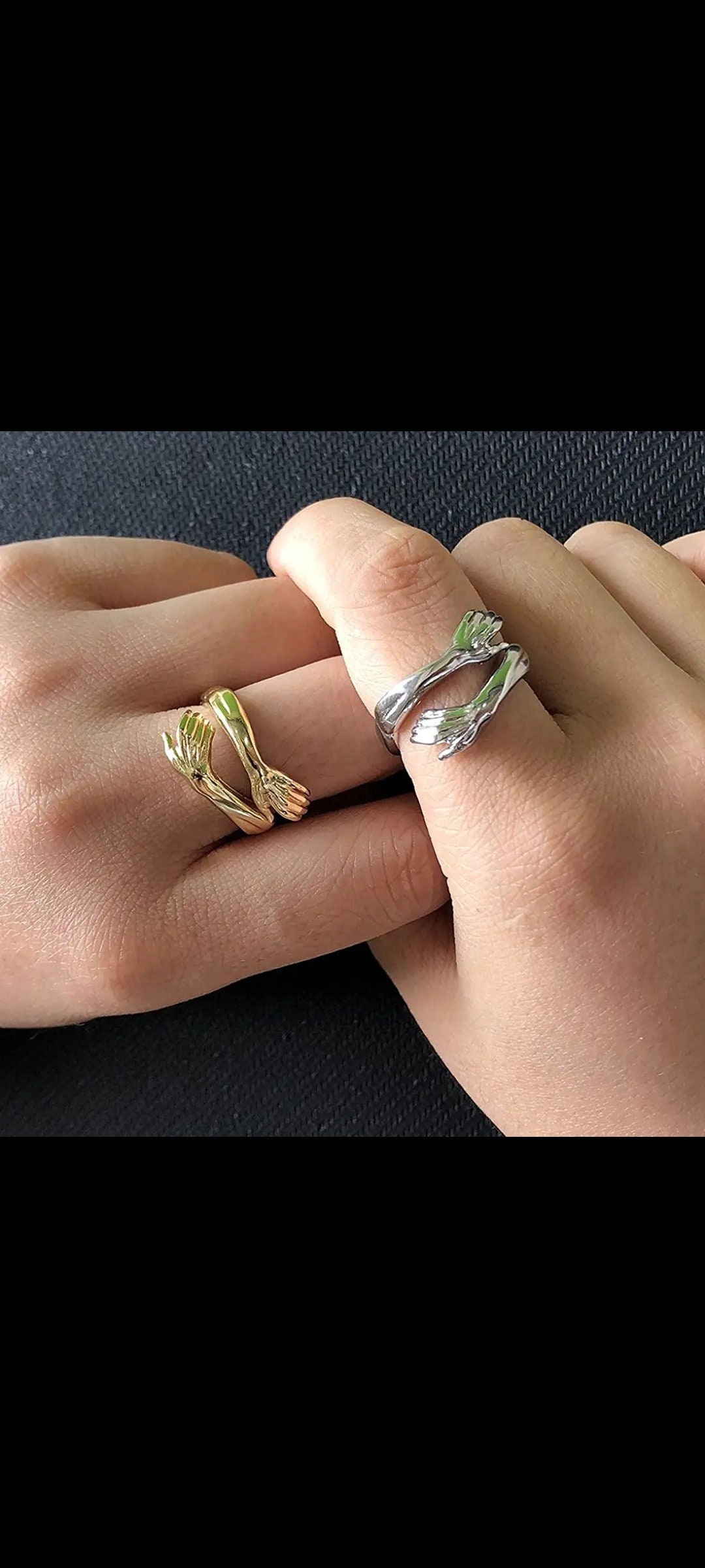 Love Hug Ring, 18K Gold Ring, Handmade Ring, Gold Hug Ring, Gold ...