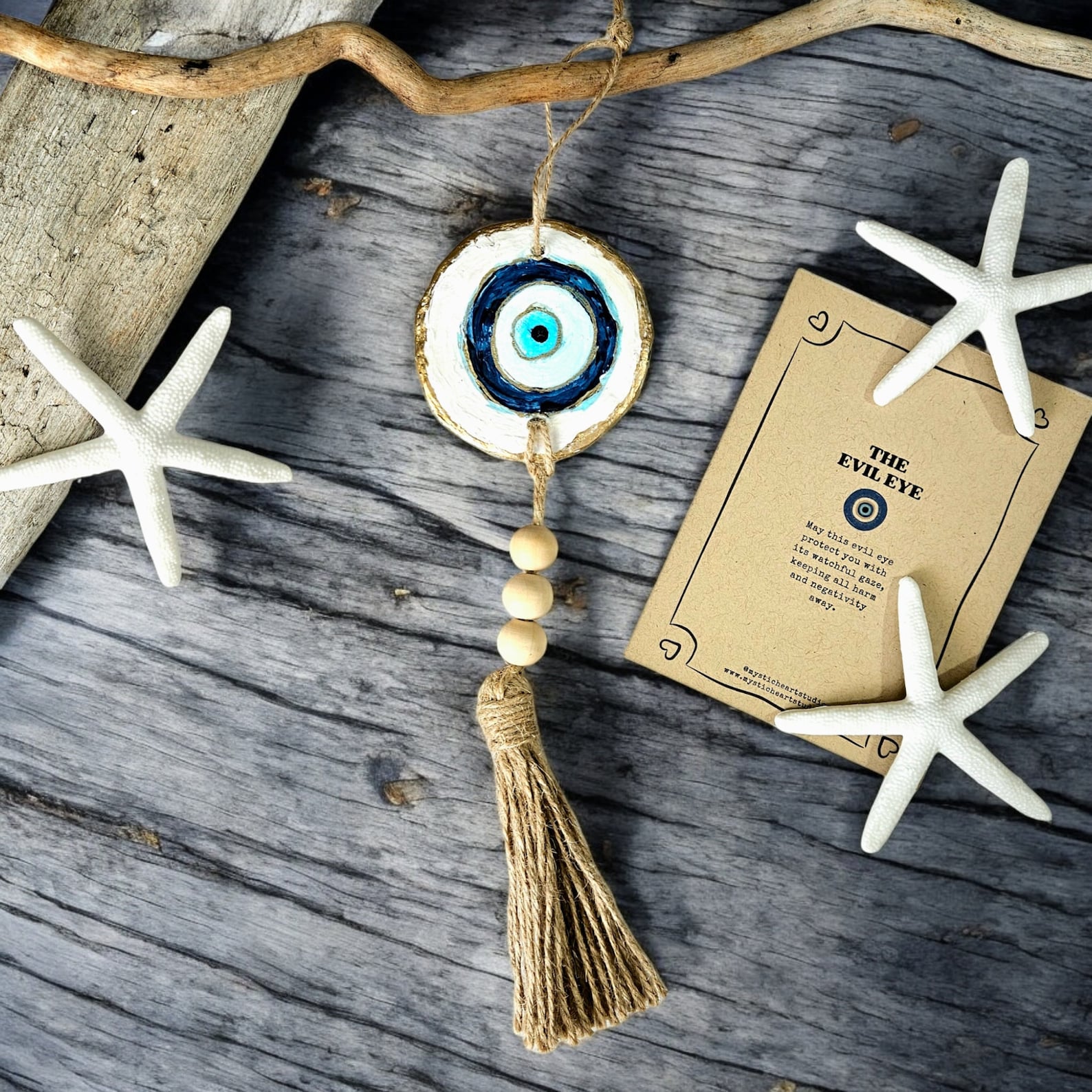 Evil Eye Handmade Clay Wall Hanging Ornament Charm for Good Luck, House ...
