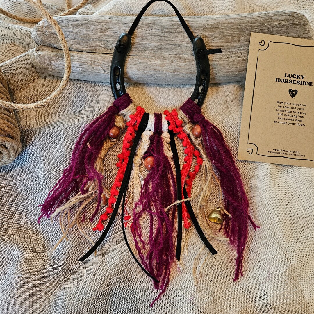 Boho Horseshoe Wall Hanging, Handmade Macrame Decor, Lucky Western ...