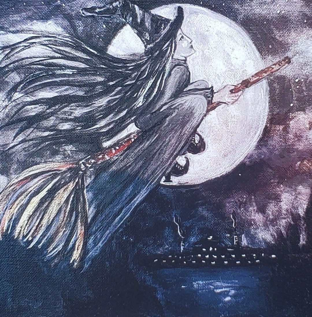 Witchy Art Print, Enchanting Witch Painting, Halloween & Witchcraft ...