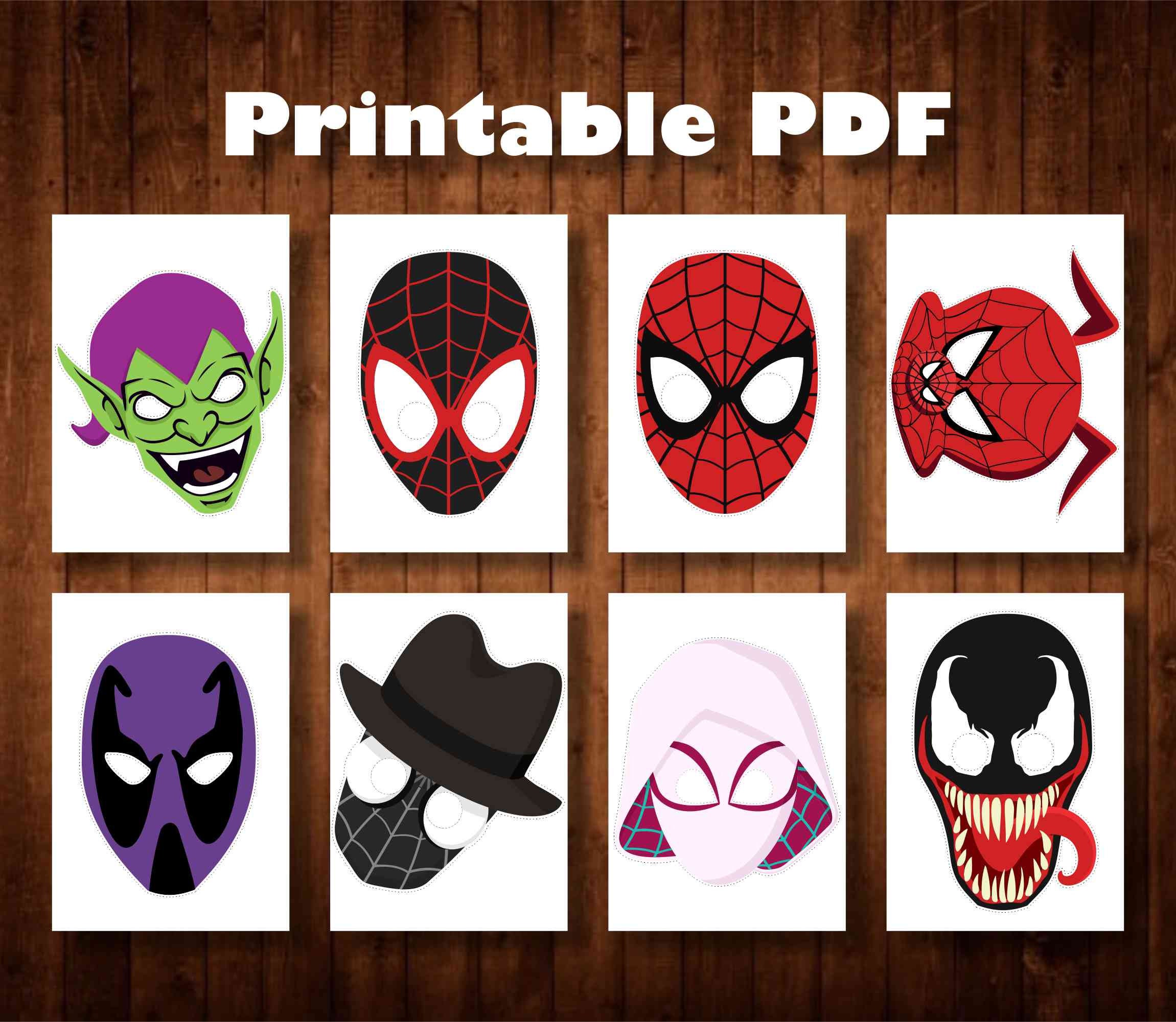 Spider-man Photo Booth Props Marvel Superhero Birthday | Etsy