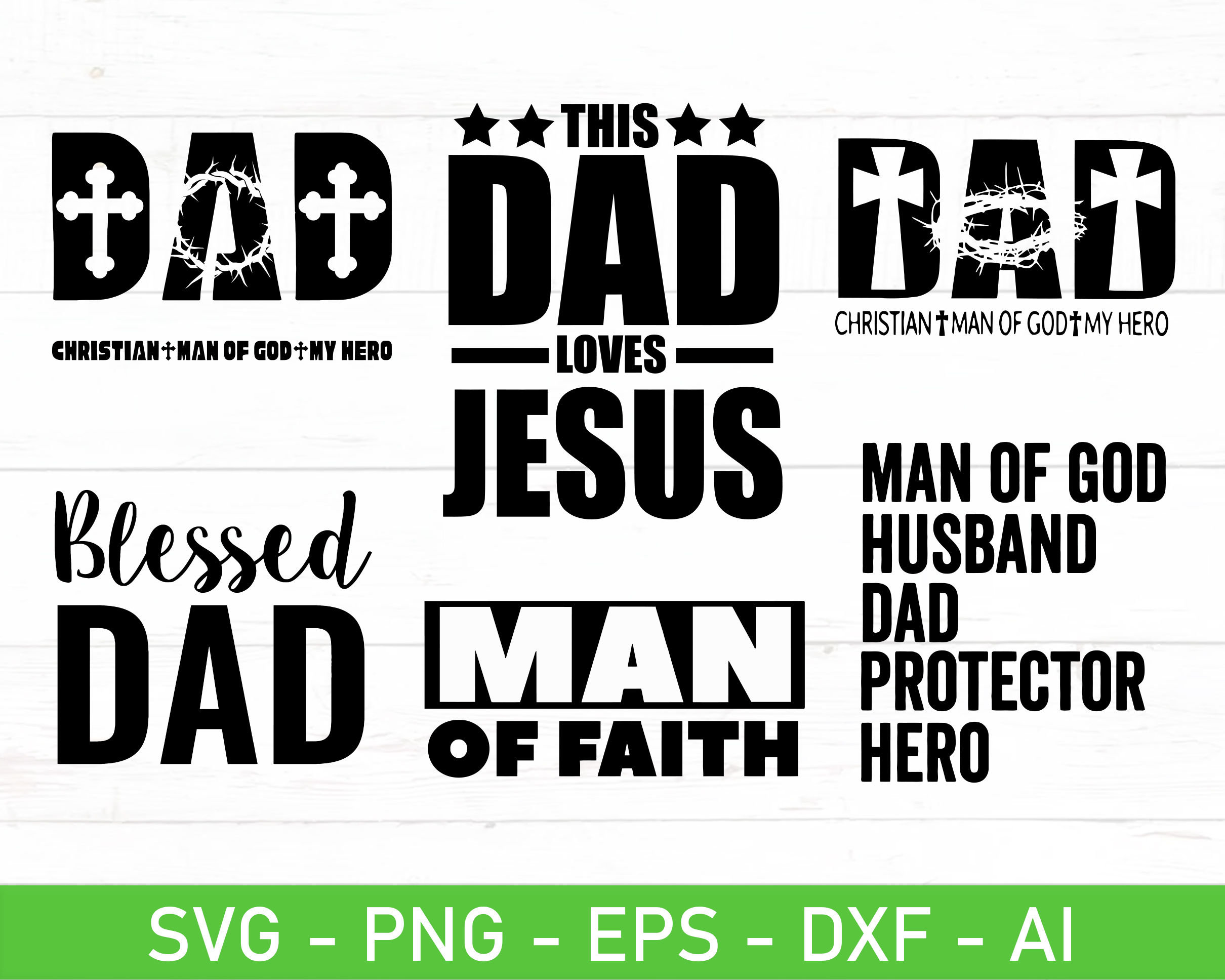 Dad Christian Svg Bundle Dad Man of God Svg Christian Father - Etsy