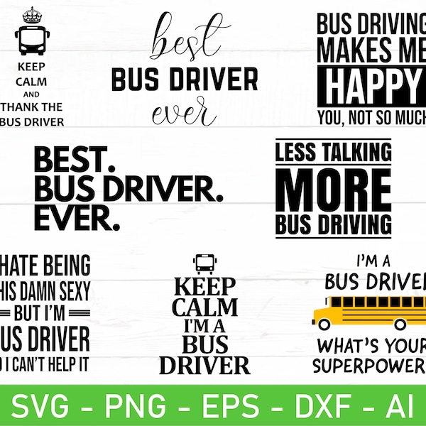 Bus Driver Svg - Etsy