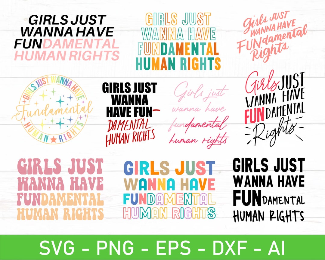 Girls Just Wanna Have Fundamental Rights Svg, Women’s Rights Svg Bundle ...