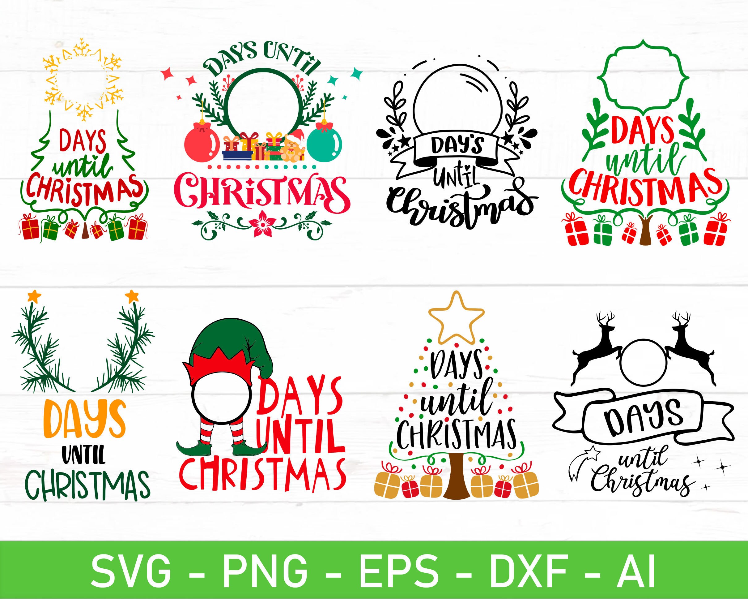 Days Until Christmas Svg, Days Til Christmas Svg, Countdown to ...