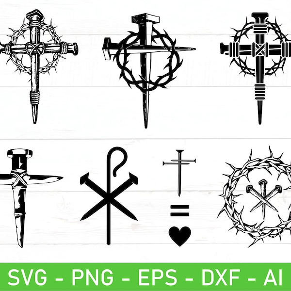 Nails Crown Cross Necklace - Etsy