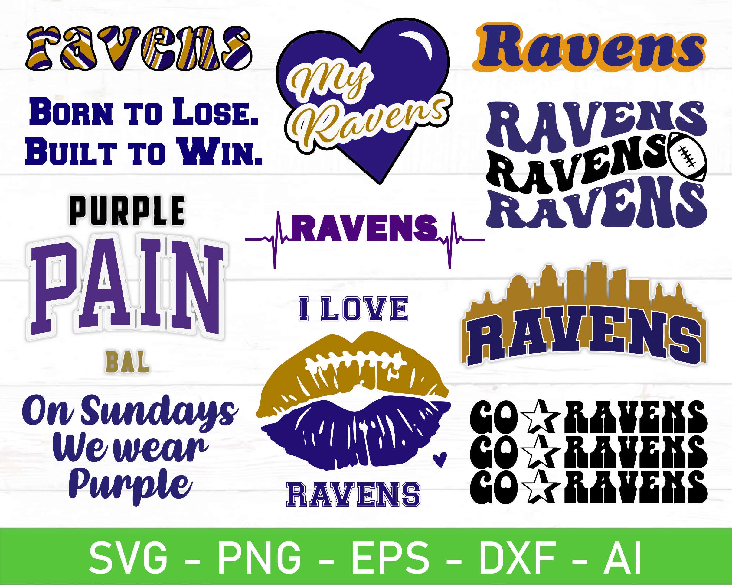 Ravens Svg Go Ravens Svg Eps Dxf Ai Png Files for Cricut - Etsy