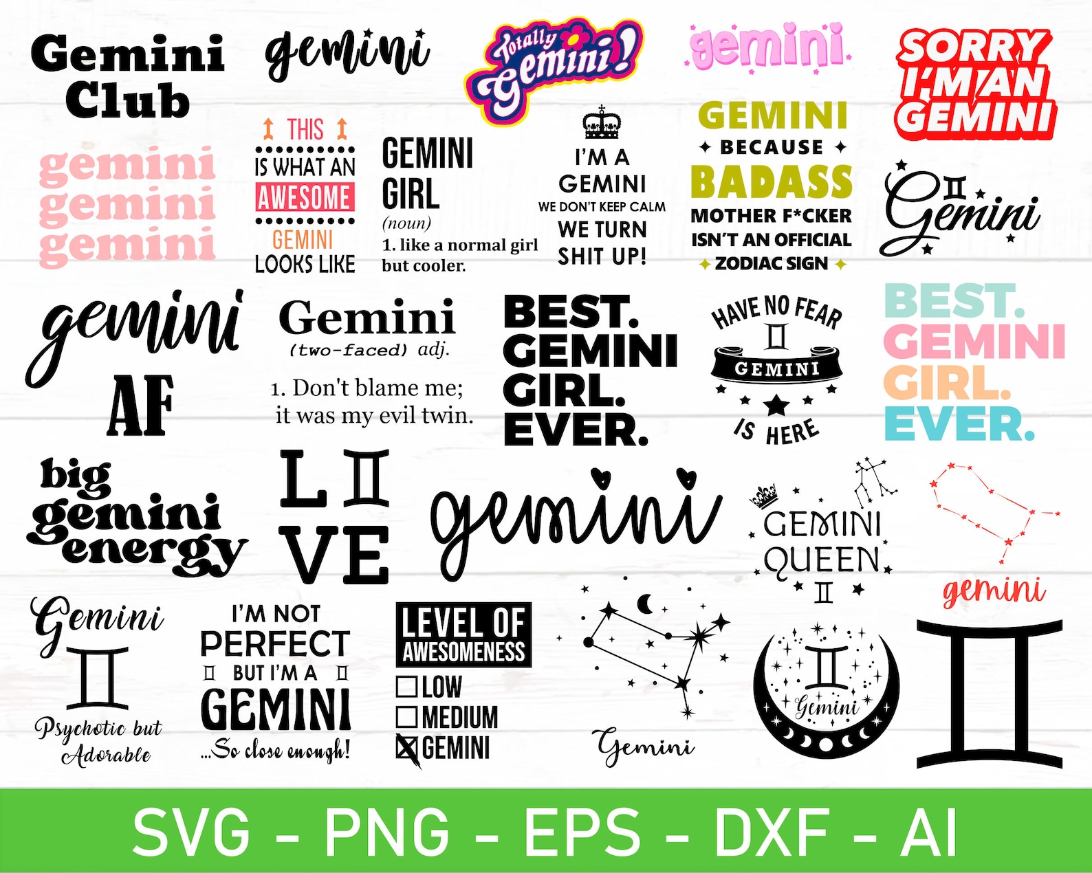 Gemini SVG Bundle, Gemini Zodiac Sign Svg, Gemini Queen Svg, Gemini ...
