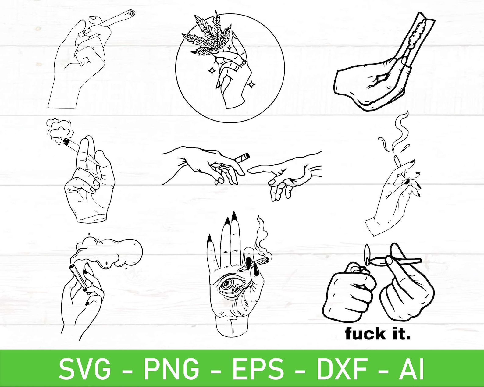 Hand With Weed Svg Png Bundle, Blunt Hand Svg, Hand Weed Svg, Smoking ...