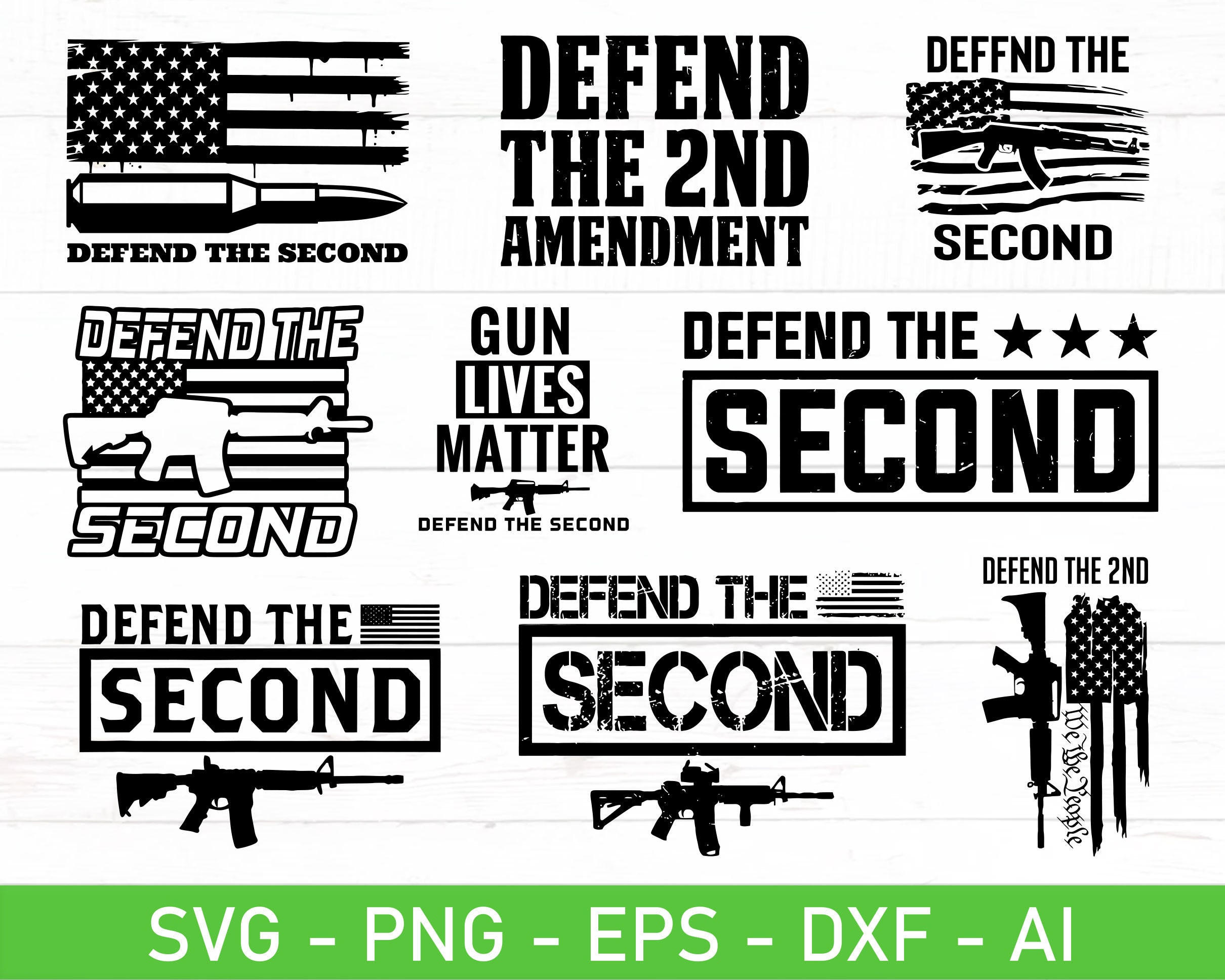 Defend the Second Amendment Svg, Defend the 2nd Svg, USA Gun Rights Svg, Eps, Dxf, Ai, Png ...