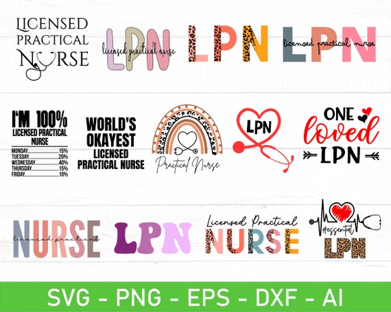 LPN Nurse Svg Bundle Licensed Practical Nurse Svg Eps Dxf - Etsy Canada