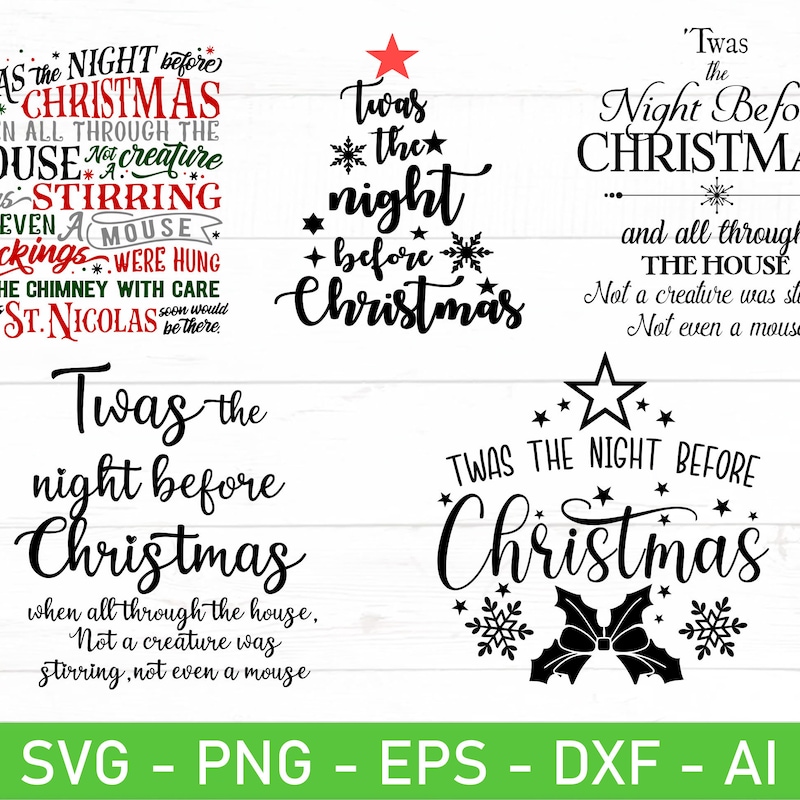 Twas the Night Before Christmas Clip Art - Etsy