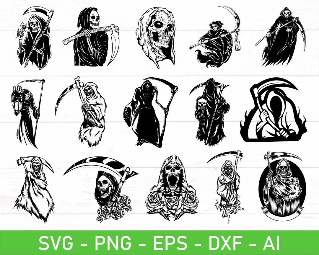 Grim Reaper Svg Bundle, Eps, Dxf, Ai, Png, Files for Cricut - Etsy