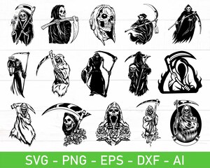 Grim Reaper Svg Bundle, Eps, Dxf, Ai, Png, Files for Cricut - Etsy Canada