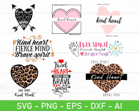 Free Spirit Kind Heart Svg Eps Dxf Ai Png Files for - Etsy