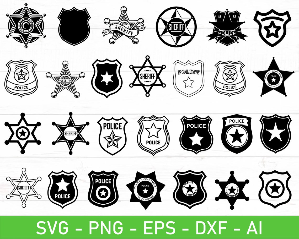 Police Officer Badge Svg, Eps, Dxf, Ai, Png, Files for Cricut - Etsy