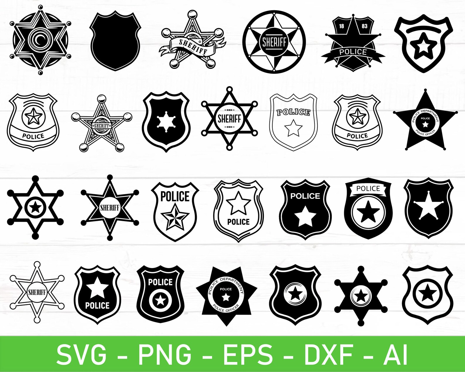 Police Officer Badge Svg Eps Dxf Ai Png Files for Cricut - Etsy