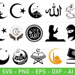 Islamic SVG Bundle Eps Dxf Ai Png Files for Cricut | Etsy