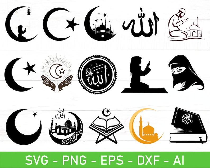 Islamic SVG Bundle Eps Dxf Ai Png Files for Cricut | Etsy
