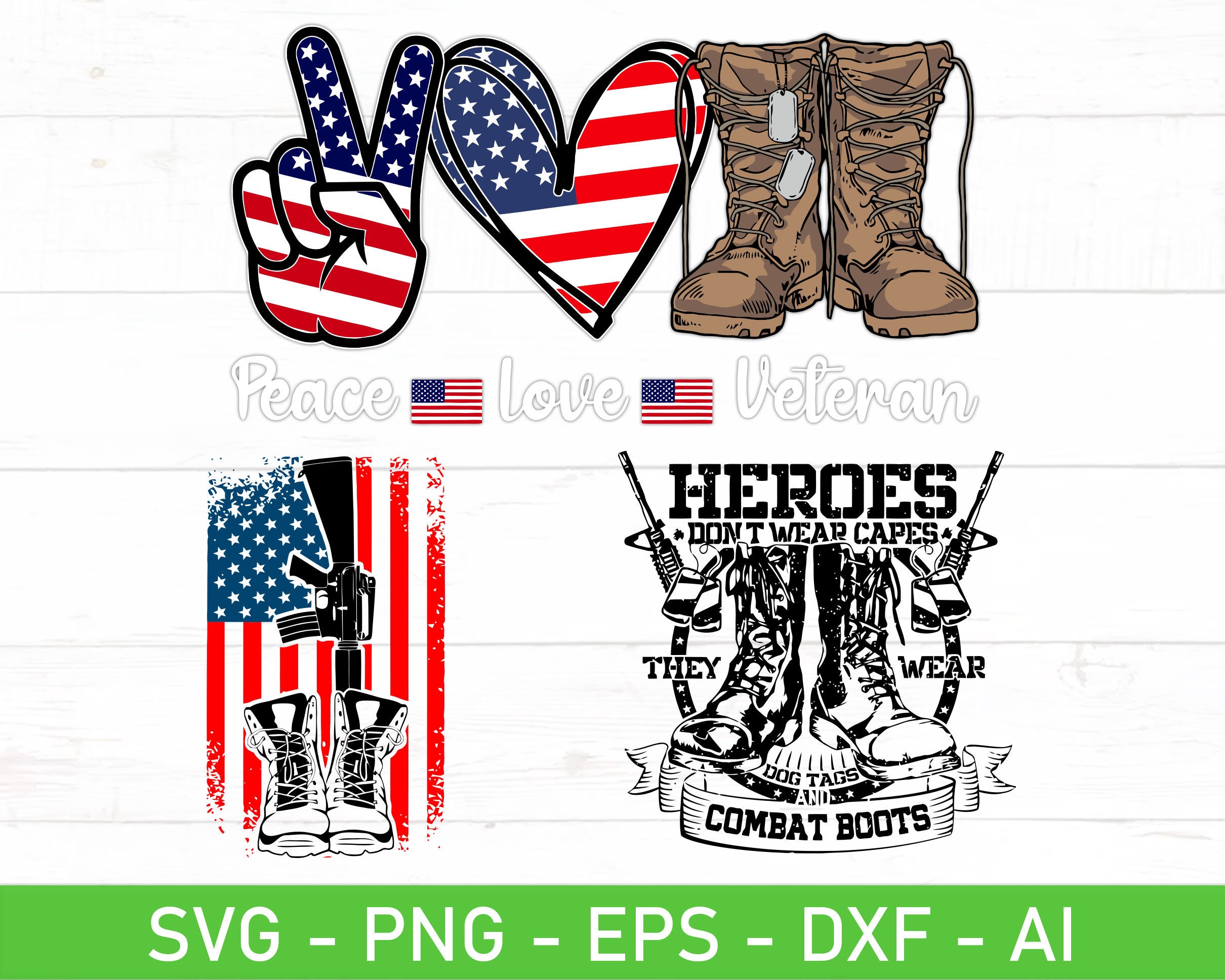 USA Combat Boots SVG Bundle, American Flag With Combat Boots Svg, Peace ...