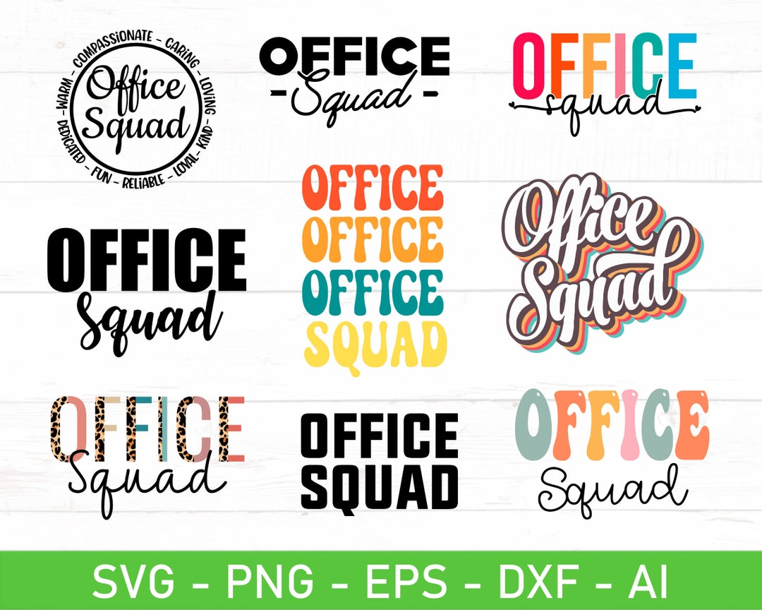 Office Squad Svg, Office Team Svg, Eps, Dxf, Ai, Png, Files for Cricut ...