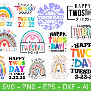 Happy Twosday SVG Bundle Tuesday 2-22-22 Svg Twosday Tuesday - Etsy