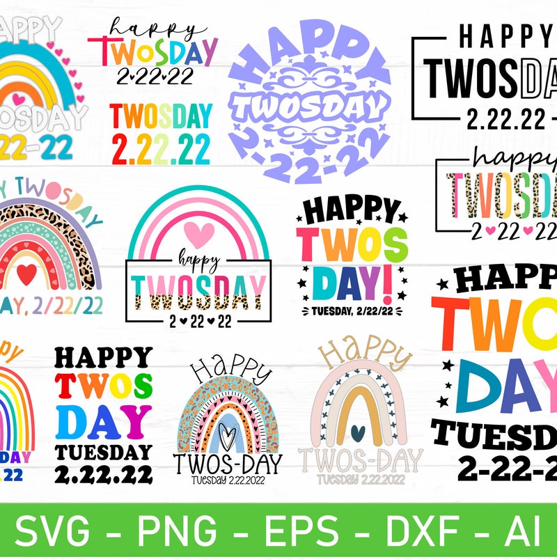 Happy Twosday Svg - Etsy
