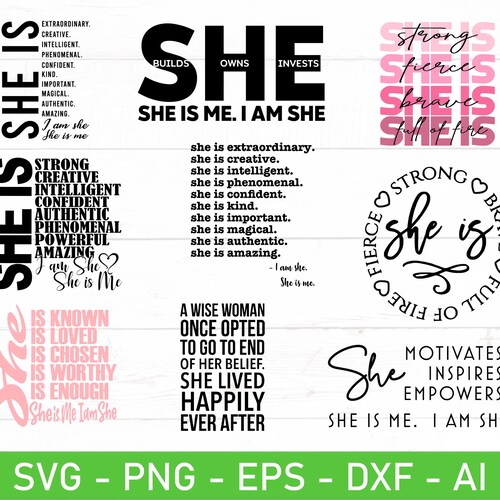 Woman Affirmation SVG I Am She She is Me Svg She is Me Svg - Etsy